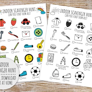 Indoor Scavenger Hunt for Kids, Indoor Kids Activity for Rainy Days ...