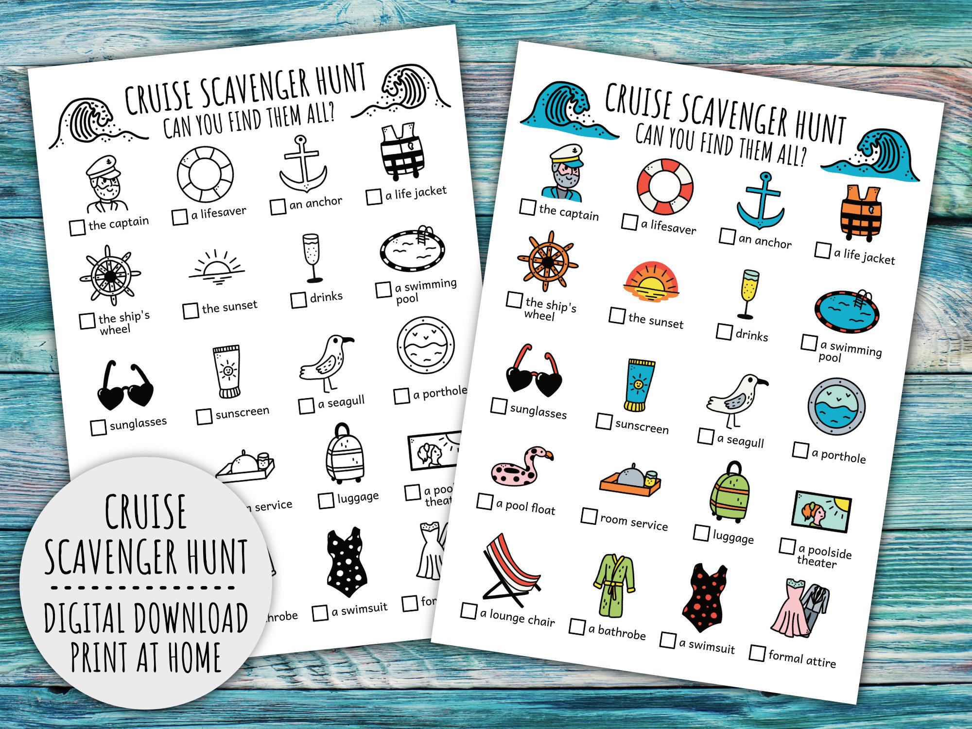 Cruise Scavenger Hunt for Kids, Cruising Treasure Hunt, Cruise Ship ...