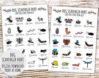 Insect Scavenger Hunt for Kids, Printable Instant Download - Etsy