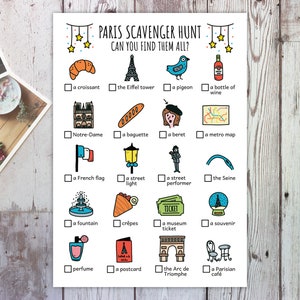 Paris Scavenger Hunt for Kids, Travel City Trip Treasure Hunt, Paris ...