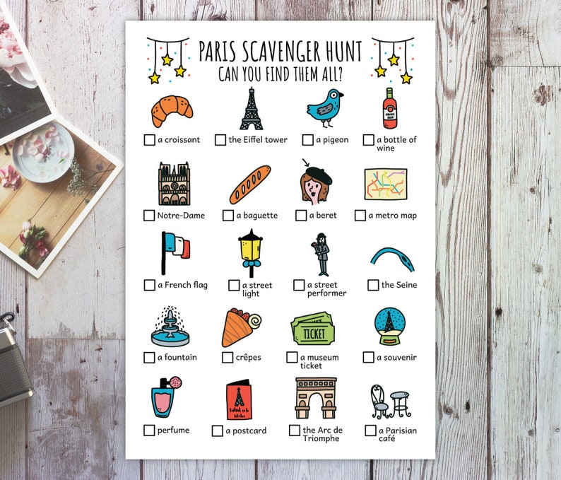 Paris Scavenger Hunt for Kids, Travel City Trip Treasure Hunt, Paris ...