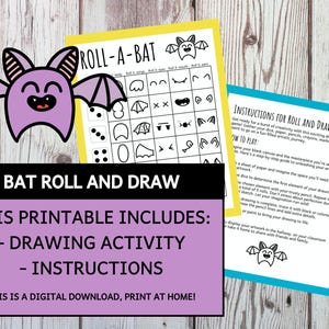 Roll-a-bat Roll and Draw an Halloween Bat Game Spring Dice Drawing ...