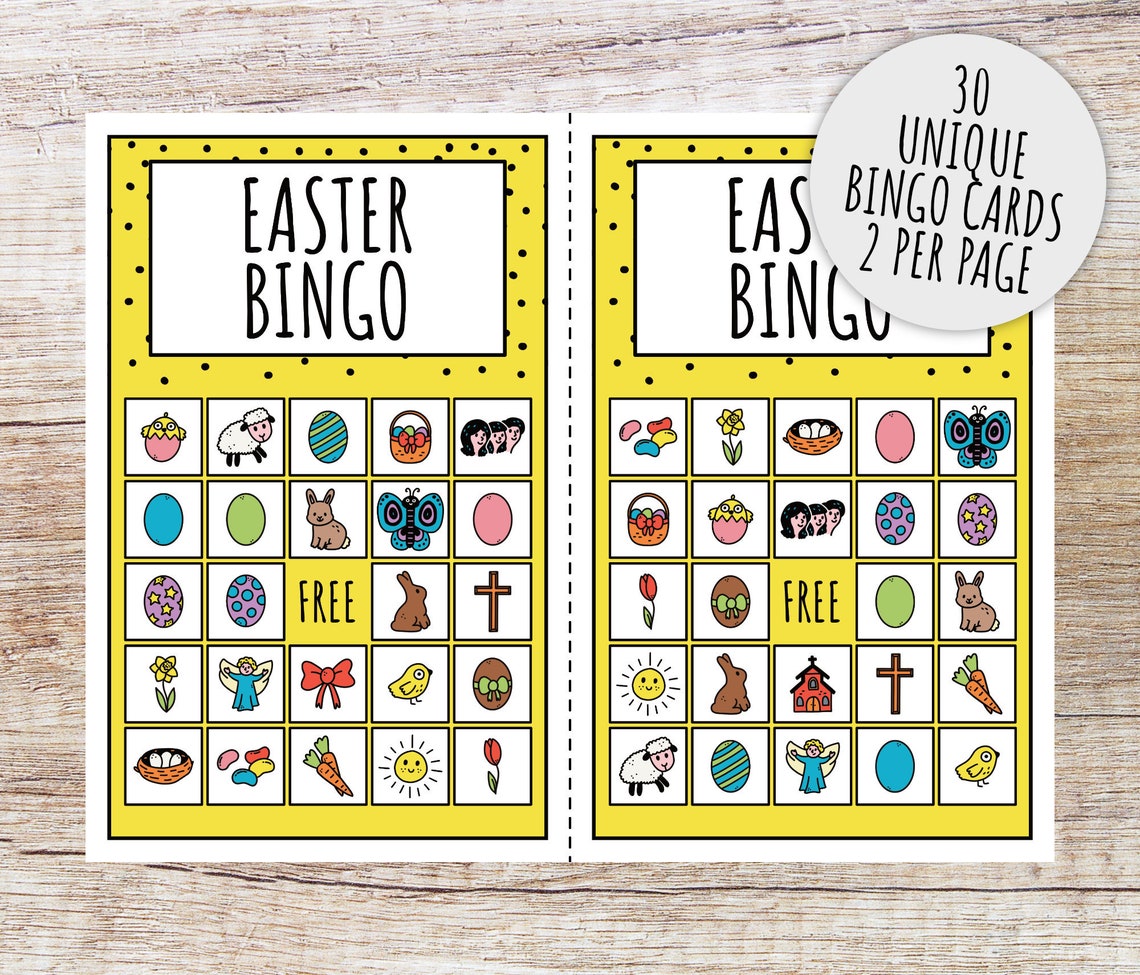Easter Bingo Game for Kids Kids Spring Party Game Classroom | Etsy
