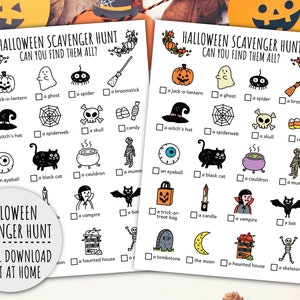 Halloween Scavenger Hunt for Kids, Fall Autumn Treasure Hunt Activity ...
