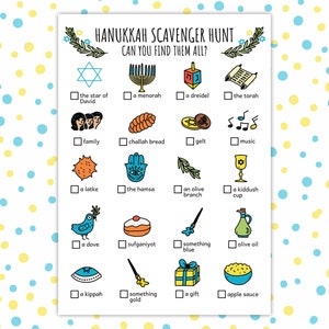 Hanukkah Scavenger Hunt for Kids, Chanukah Treasure Hunt, Party ...