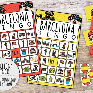 Barcelona Bingo Game for Kids, Kids Spain Party Game, Love Travel Game ...