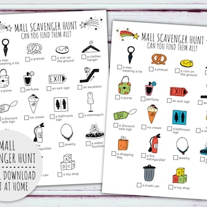 Mall Scavenger Hunt for Kids, Shopping Mall Treasure Hunt, Mall Party ...