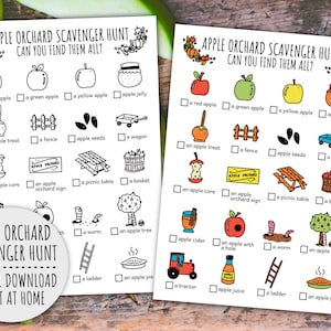 Apple Orchard Scavenger Hunt for Kids, Fall Treasure Hunt, Autumn Party ...