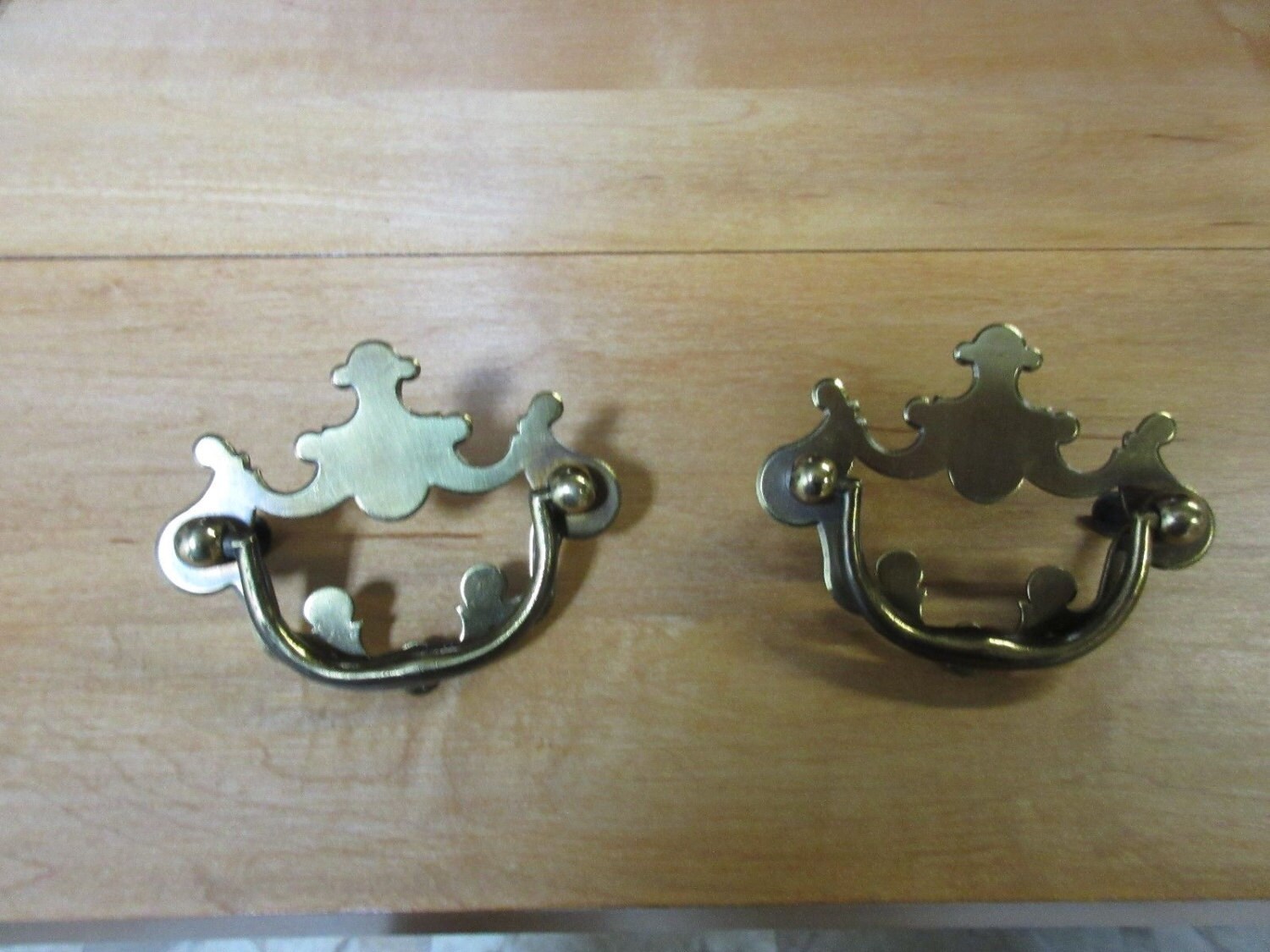 2 Drexel Brass Chippendale End Table Night Stand Hardware Handles Pulls ...