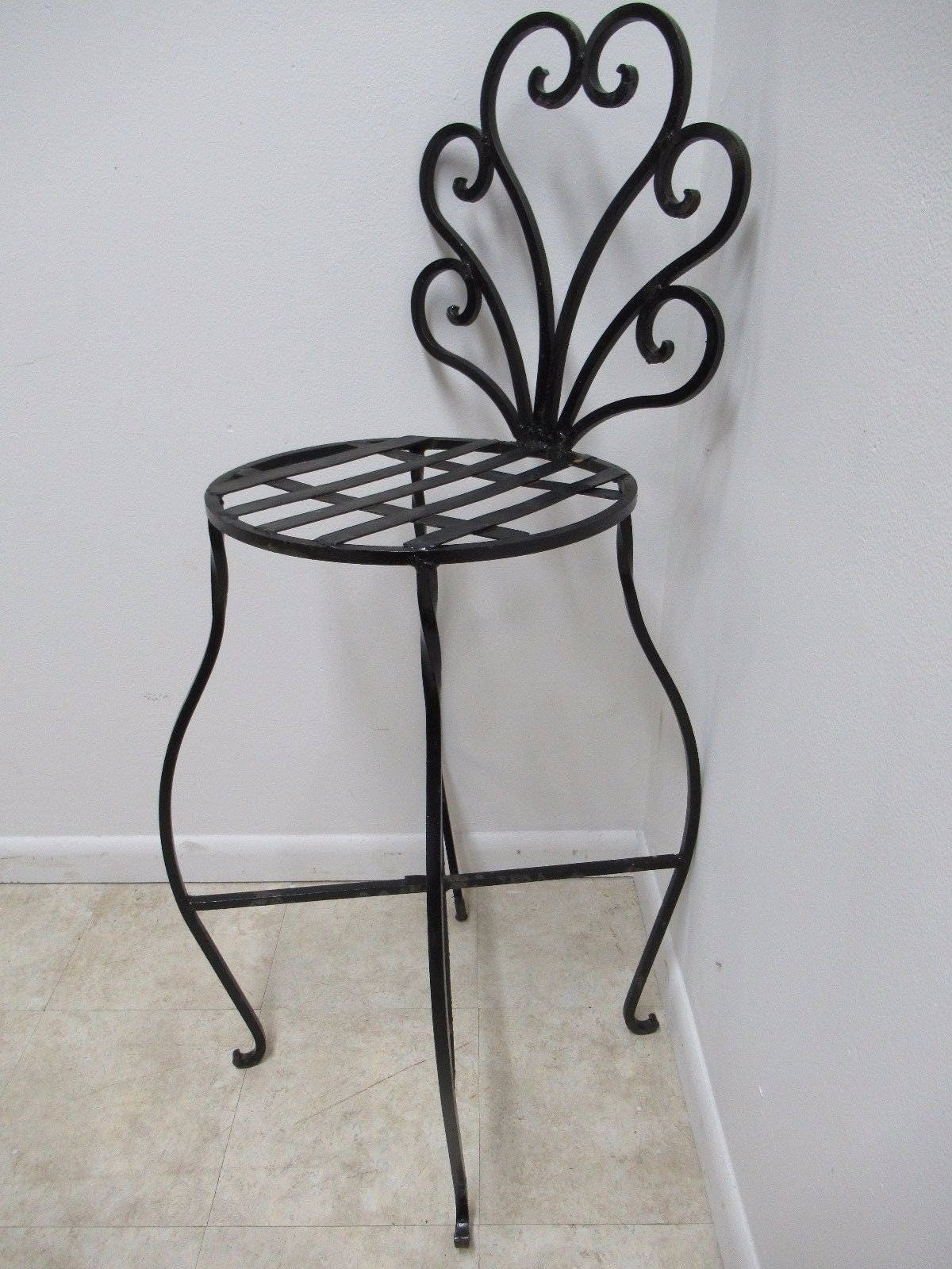 Vintage French Regency Wrought Iron Counter Bar Stool B - Etsy