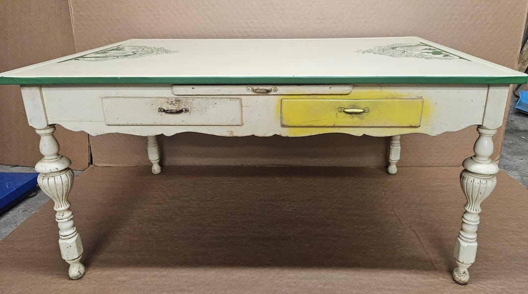 RARE EXTRA LARGE Antique 1930's Ugo Mochi Designed Enamel Top Farm ...