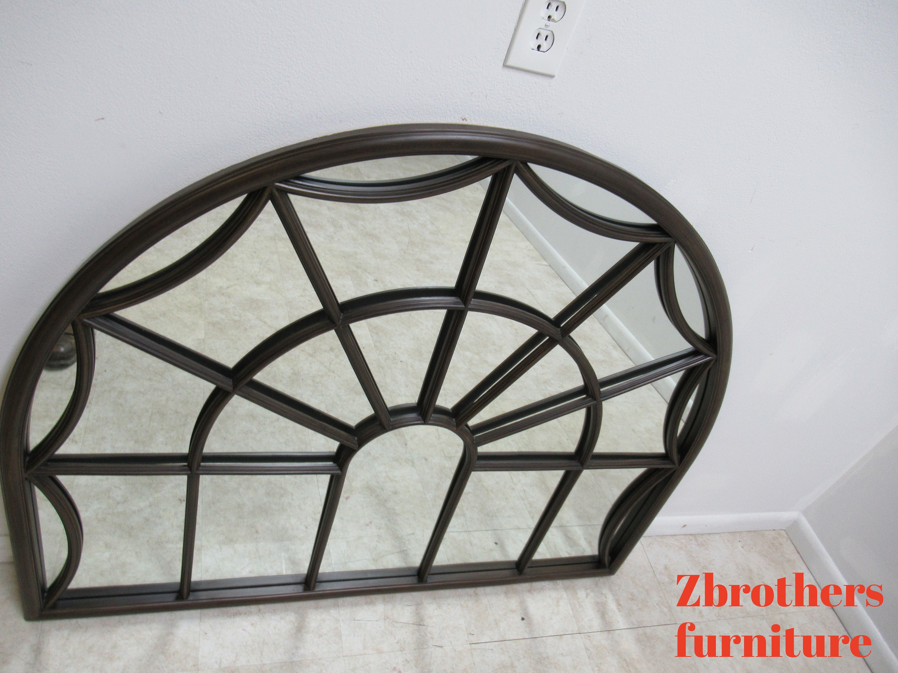 Marlock Fruitwood Arch Top Window Pane Handing Wall Mirror Lincoln ...