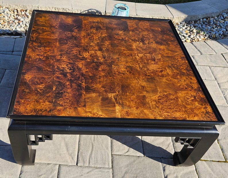 Ethan Allen Pan Asian Square Coffee Table Ming Dynasty Chinoiserie MCM ...