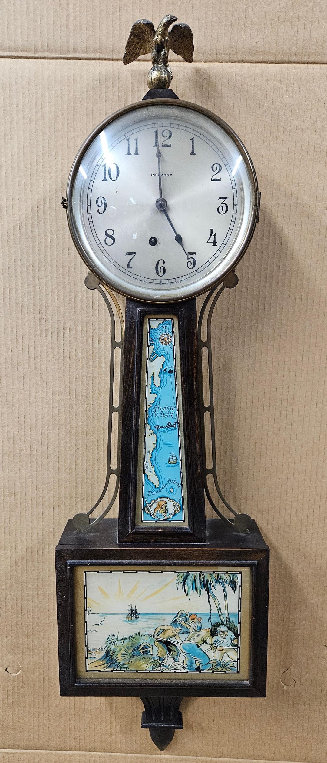 Antique Original Ingraham Treasure Island Banjo Wall Clock Runnin - Etsy