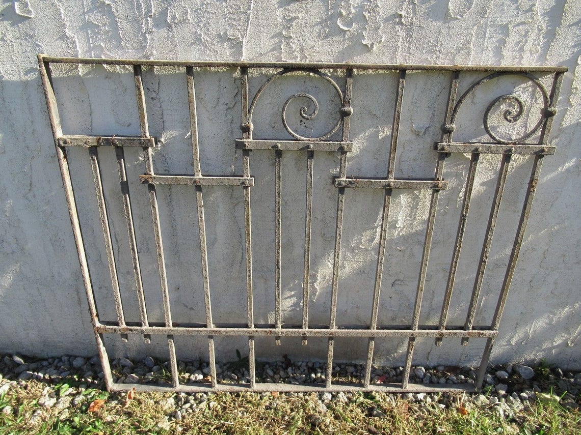 Antique Victorian Iron Gate Window Garden Fence Architectural - Etsy