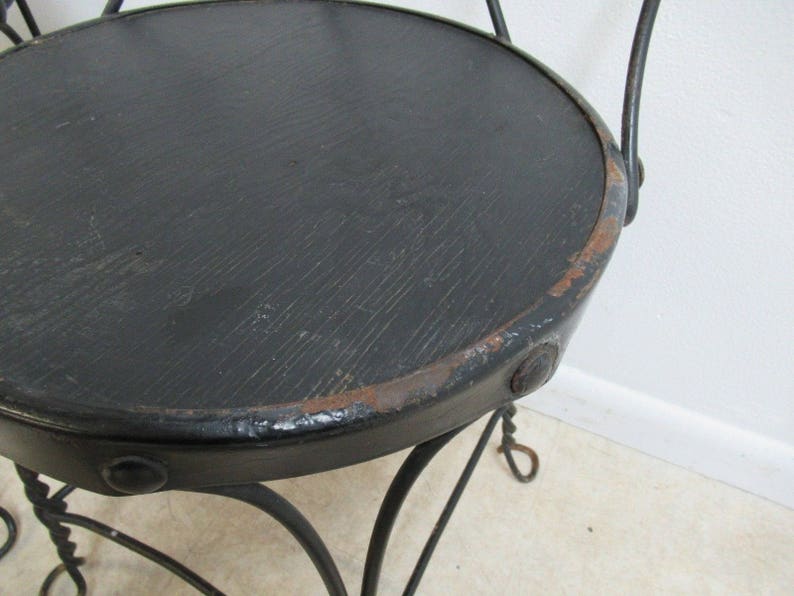 4 Antique Wire Metal Ice Cream Parlor Salon Game Table Side Chairs - Etsy