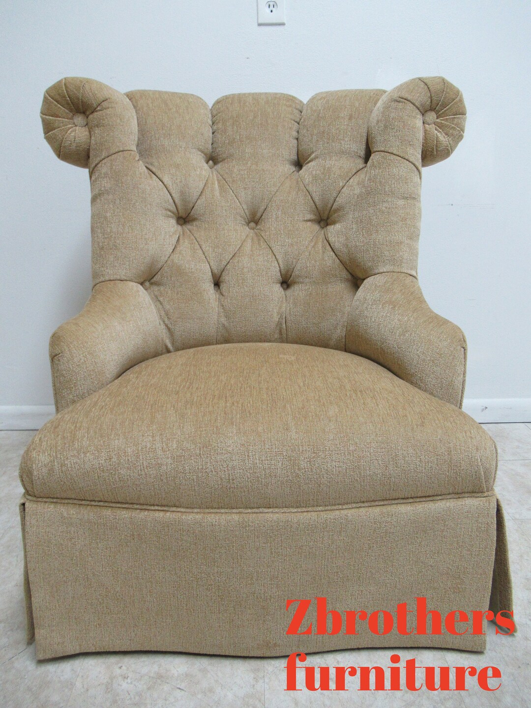 Quality Custom Chesterfield Boudoir Lounge Slipper Chair Oversized ...