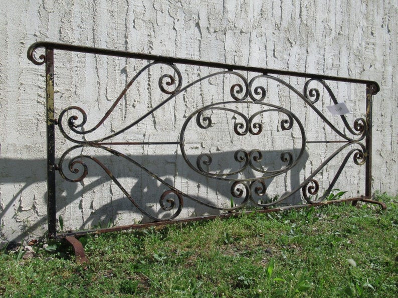 Antique Iron Garden Fence Divider Barrier Architectural Salvage Door ...
