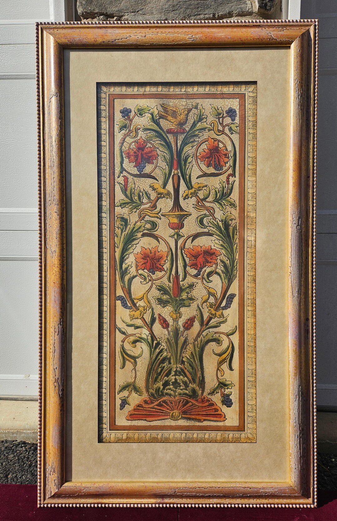 Ethan Allen Custom Distressed Frame Art Renaissance PNL Filigree A - Etsy