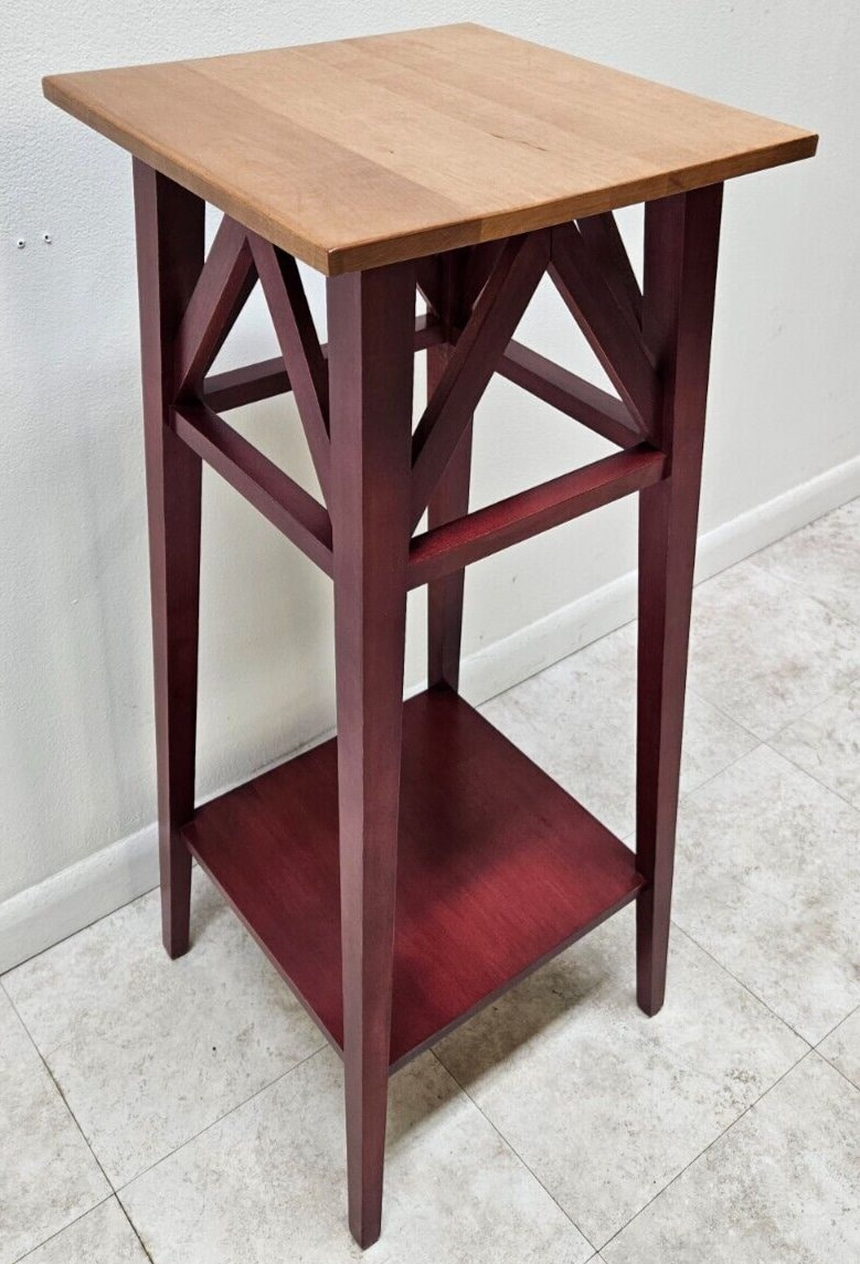 Ethan Allen Country Colors End Table Pedestal Farmhouse Mission Finish ...