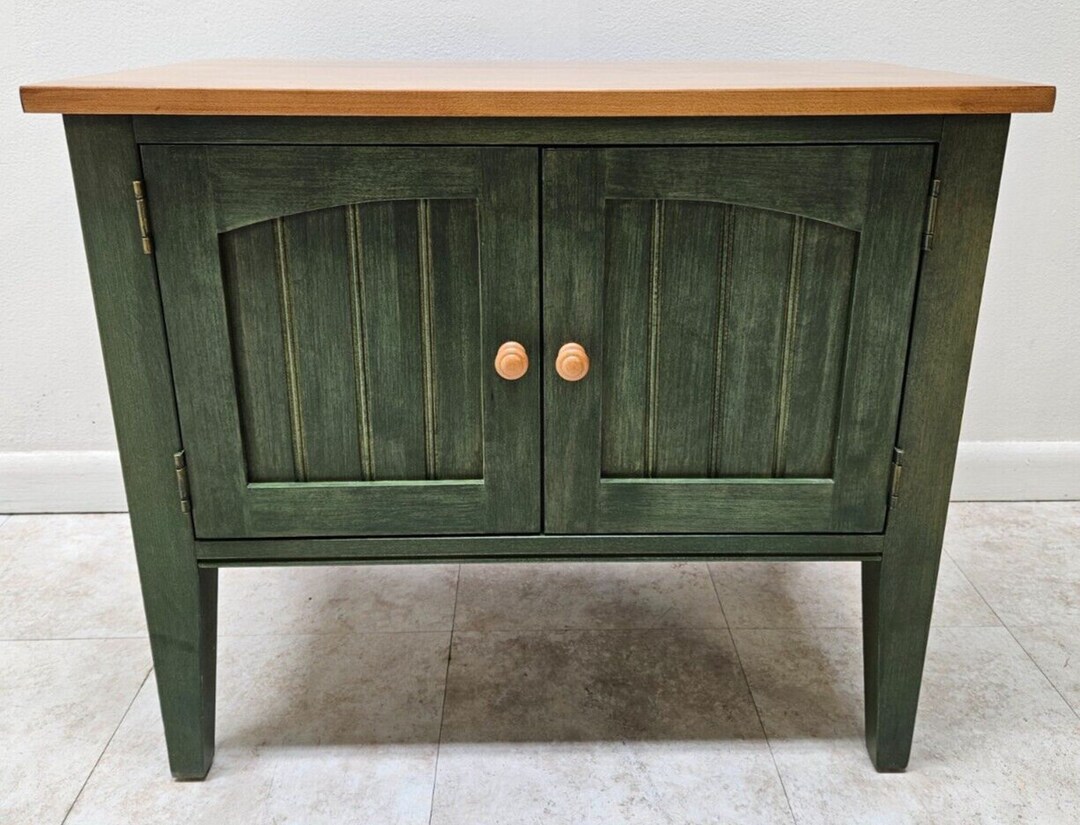 Ethan Allen Country Colors End Table W/ Storage Farmhouse Mission ...