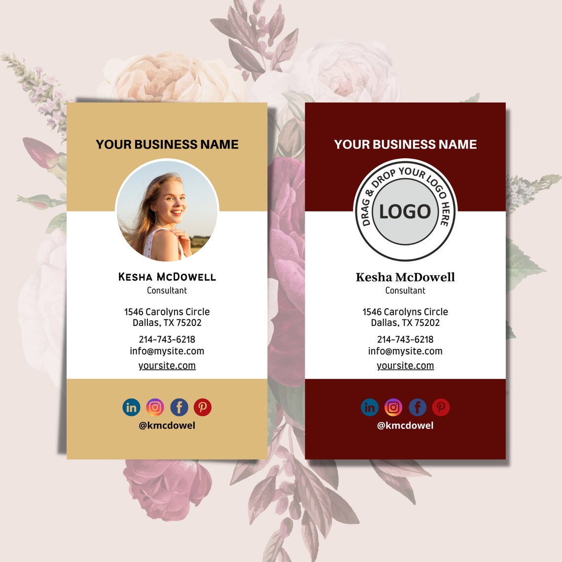 Digital Business Card Template, Digital Business Card Clickable Canva ...