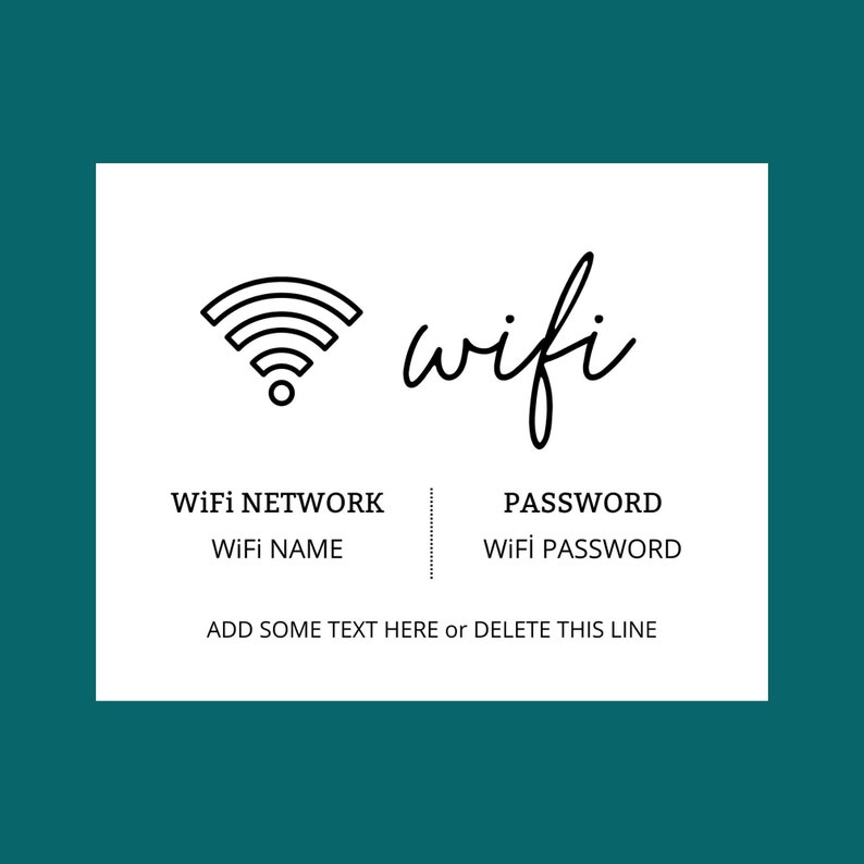 Wifi Password Sign Editable Wifi Sign Printable Template Be Etsy Wifi Password Sign Editable Wifi Sign Printable Template Be Etsy