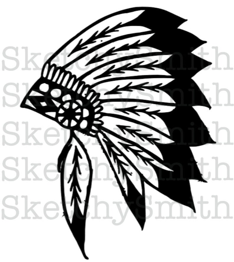 Headdress Clip Art / Hand Drawn Sketch Head Dress / Headdress - Etsy Canada