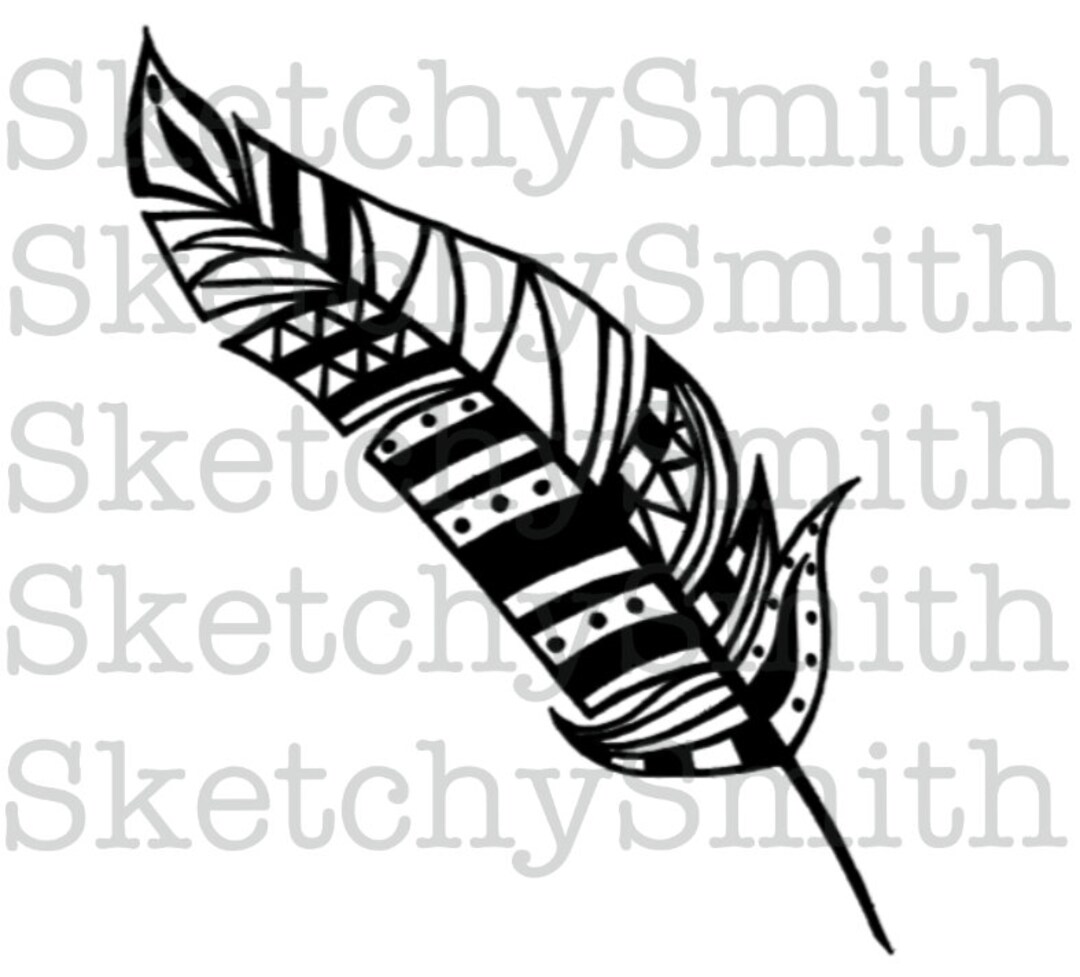 Boho Feather / Boho Feather Svg / Boho Feather Clipart / Boho Feather ...