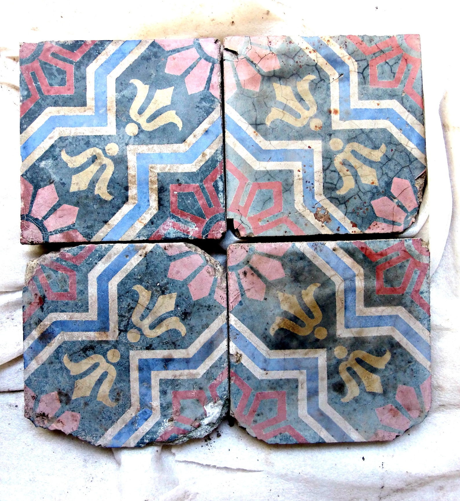 Antique Salvaged Concrete Tiles - Etsy