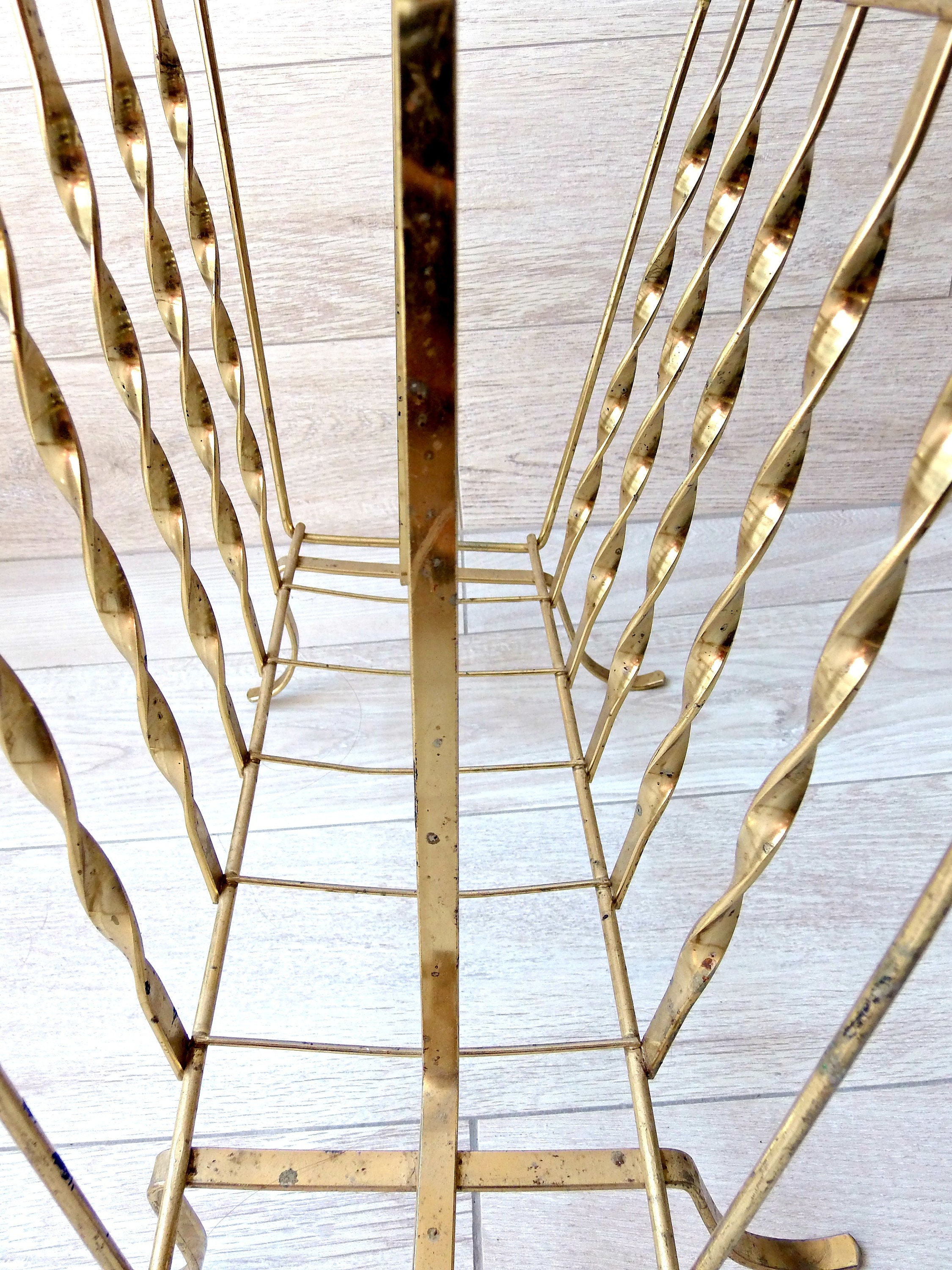 Vintage Brass Magazine Rack - Etsy