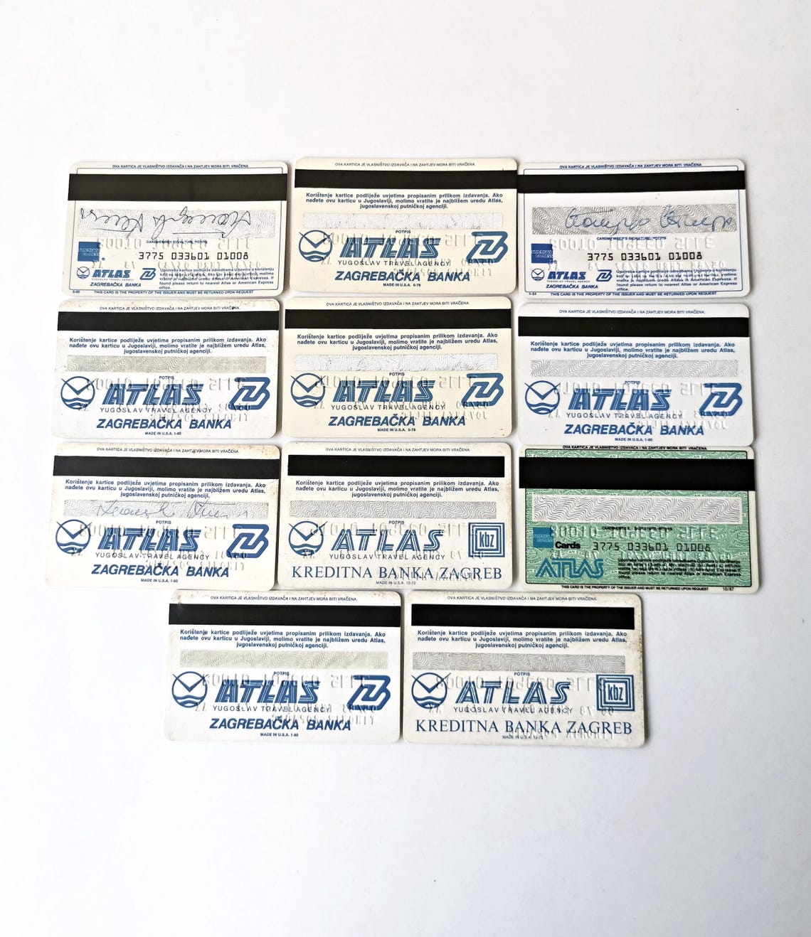 Special Lot of 11 American Express Vintage Cards From Yugoslavia - Etsy