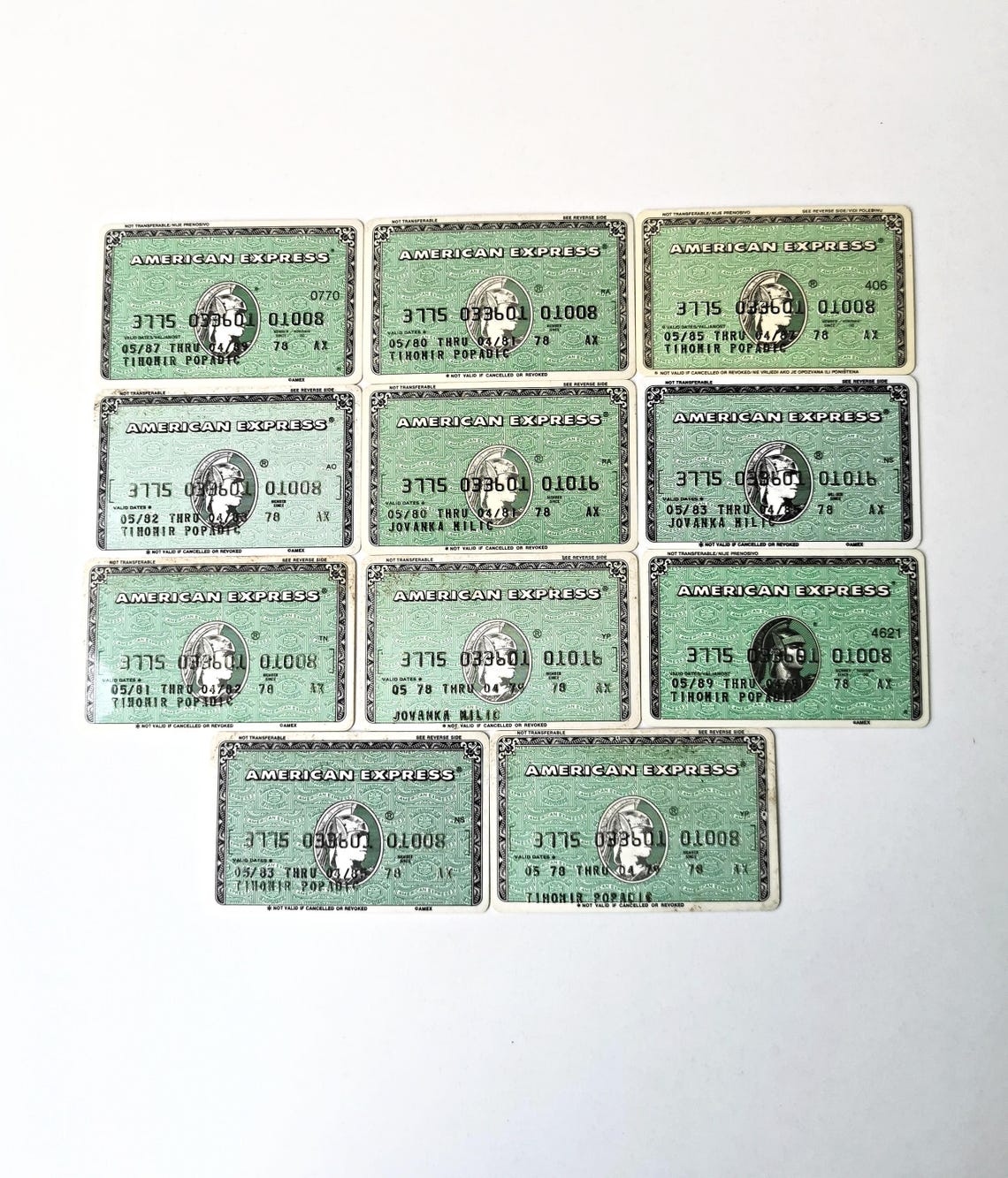 Special Lot of 11 American Express Vintage Cards From Yugoslavia - Etsy