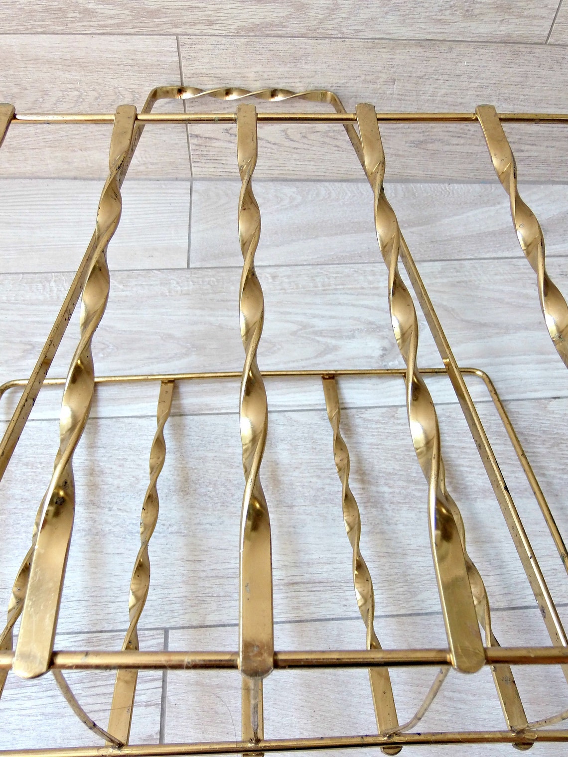 Vintage Brass Magazine Rack - Etsy