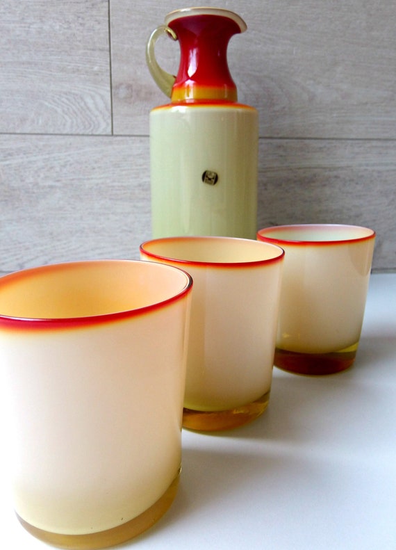 Set of Pitcher and 3 Glasses | Etsy