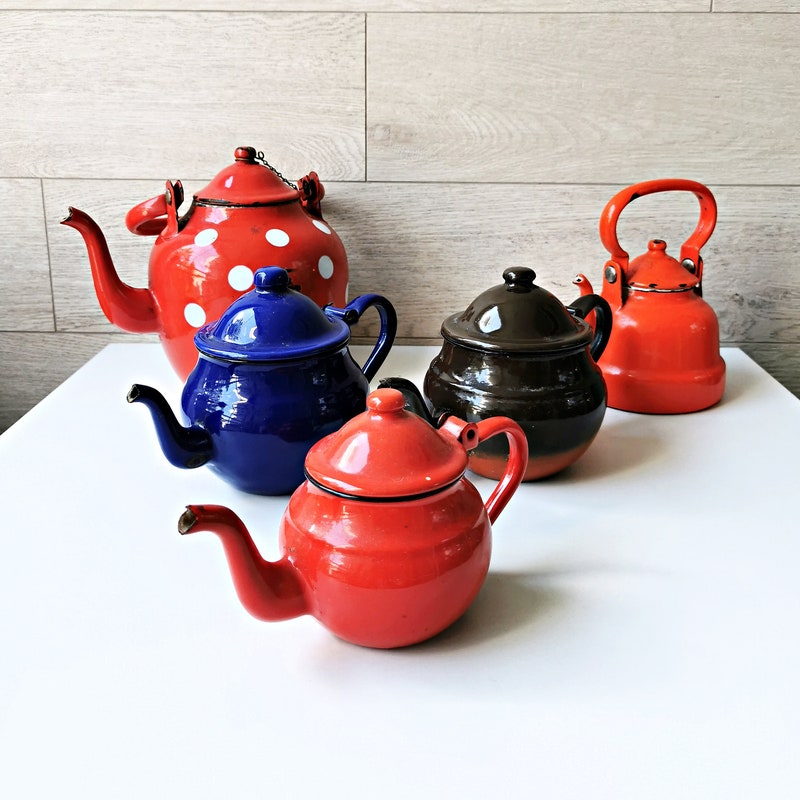 Blue Enamel Teapot - Etsy