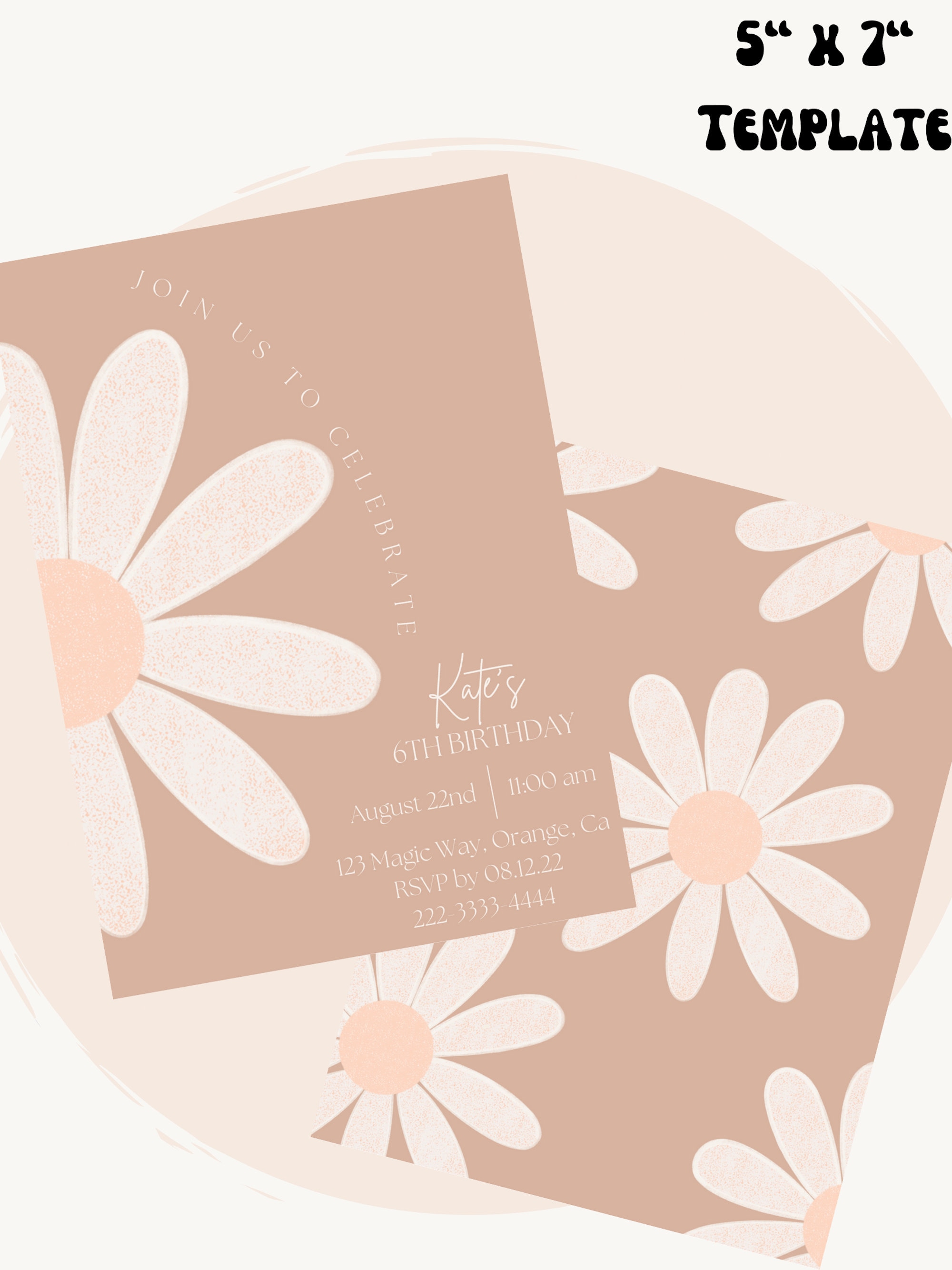 Daisy Birthday Invitation Template Boho Daisy Birthday - Etsy