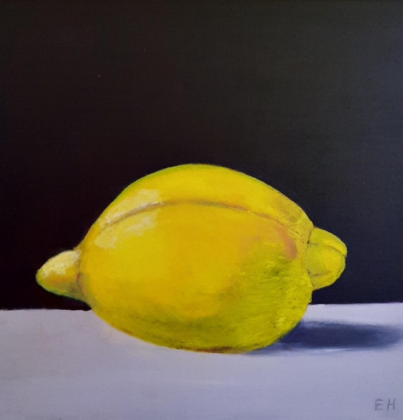 Zitrone Ölgemälde realistisch gemalt Ölfarbe auf Leinwand - Etsy.de