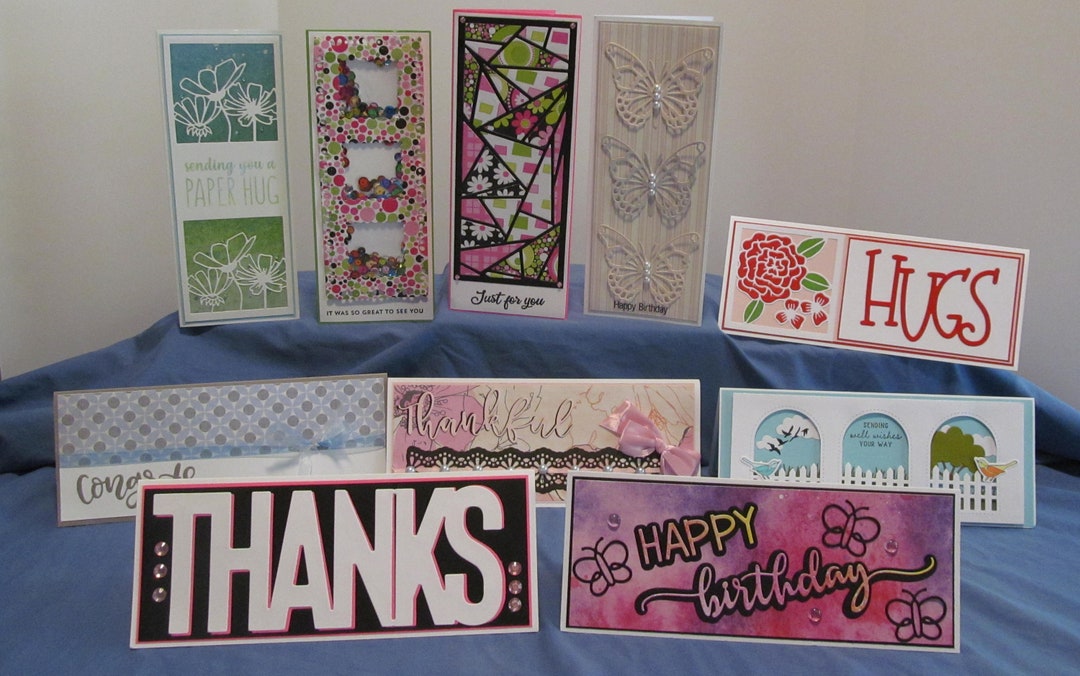 10 VARIOUS SENTIMENTS Slimline Greeting Cards (#408) FREE Shipping - Etsy
