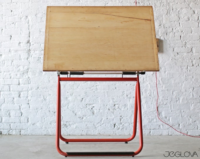 Vintage Scalable Sitting or Standing Work Solutionbright-orange Folding ...