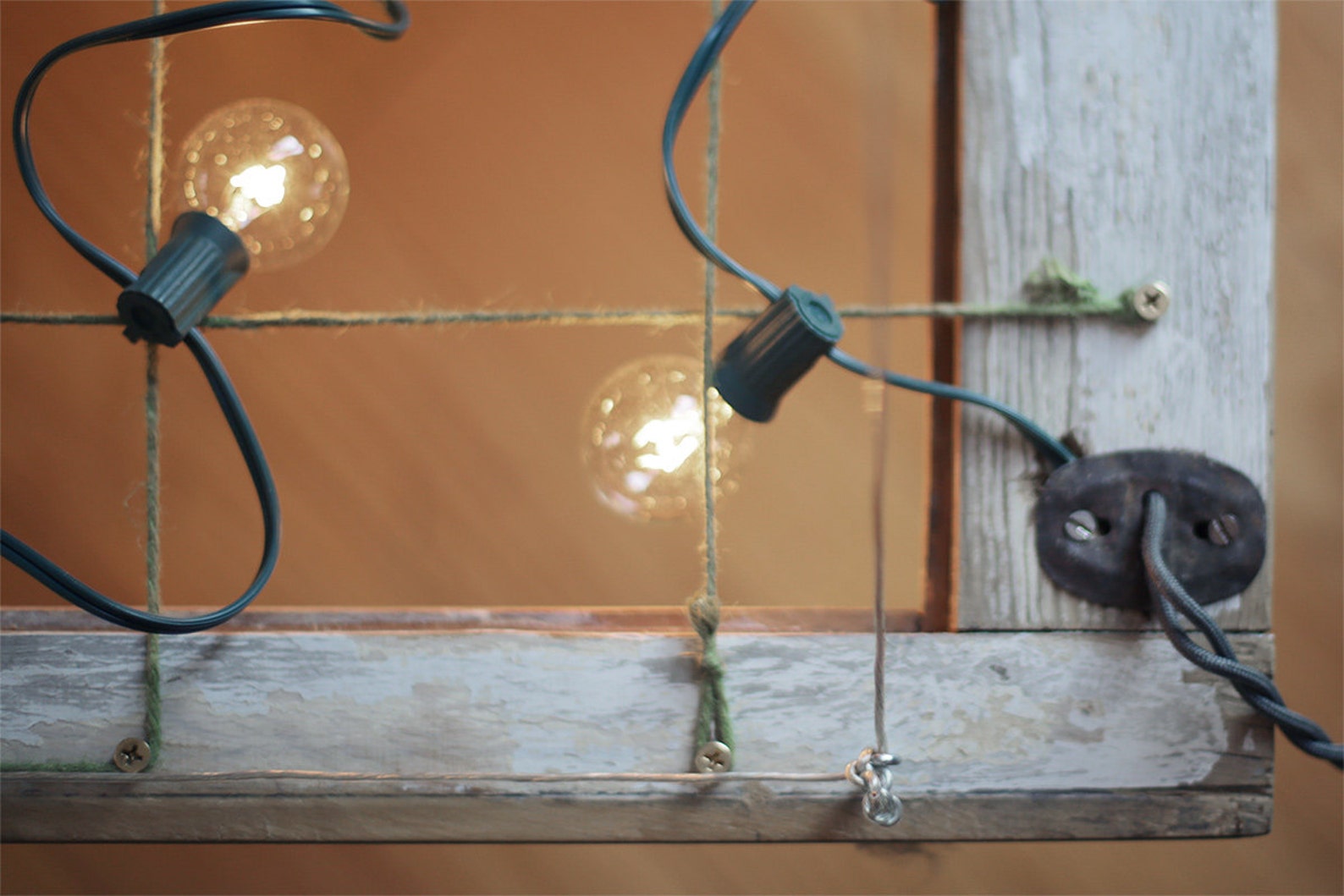 Dimmable Repurposed Window Frame Light With Vintage Bell - Etsy