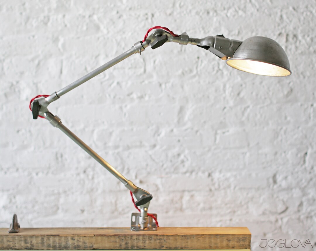 Restored Vintage Industrial Desk or Wall Lamp – Articulating Machinist ...