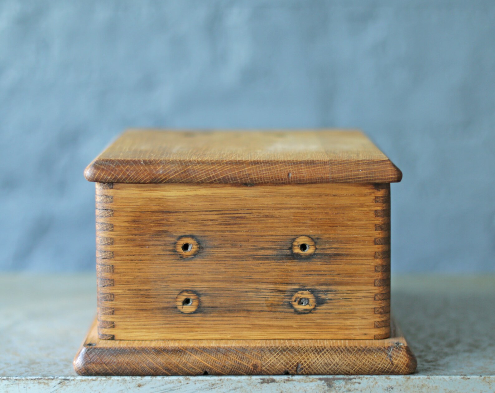 Caja de timbre de teléfono de pared de roble macizo restaurado por ...