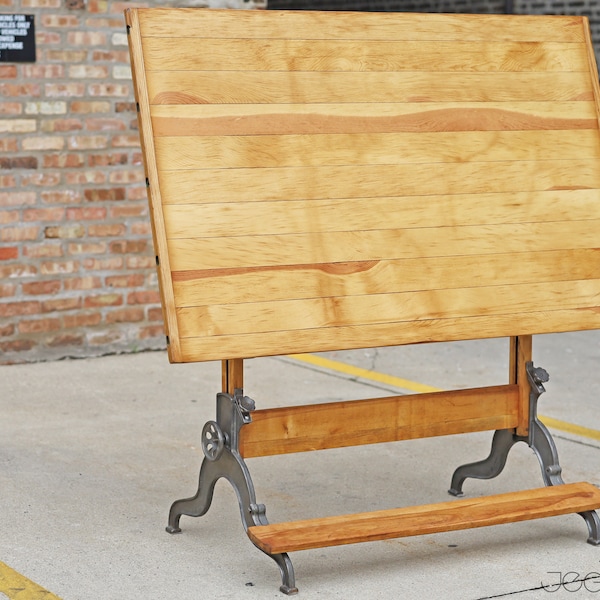 Antique Drafting Table Cast Iron - Etsy