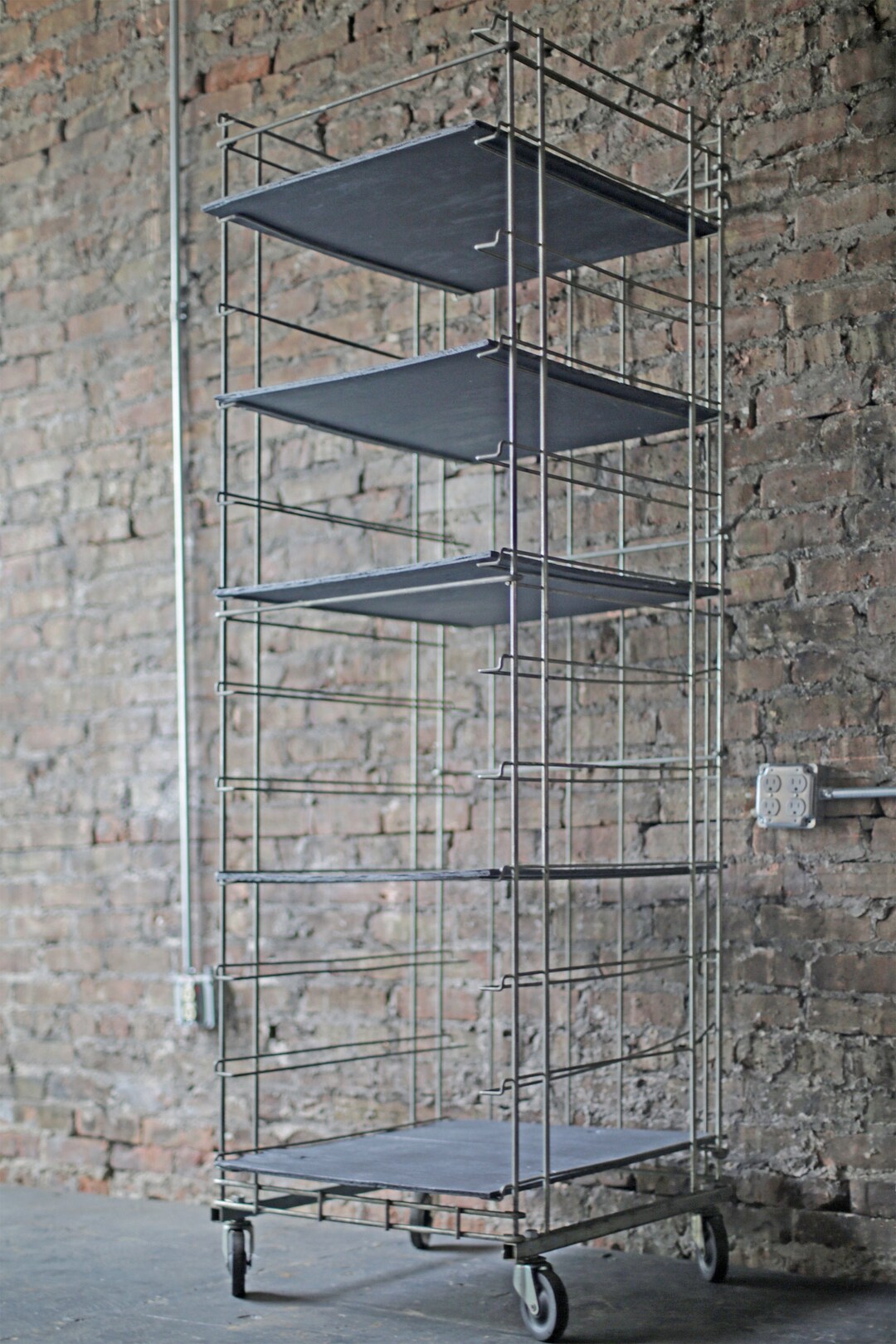 Unique Vintage Industrial Storage Foldable and Rolling Wire Baker's ...