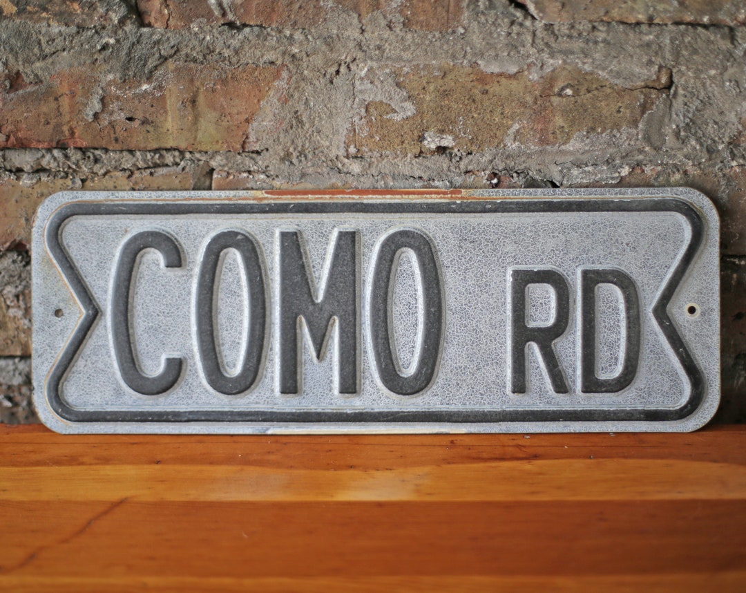 Vintage como Rd Street Sign, Black and White Industrial Decor - Etsy