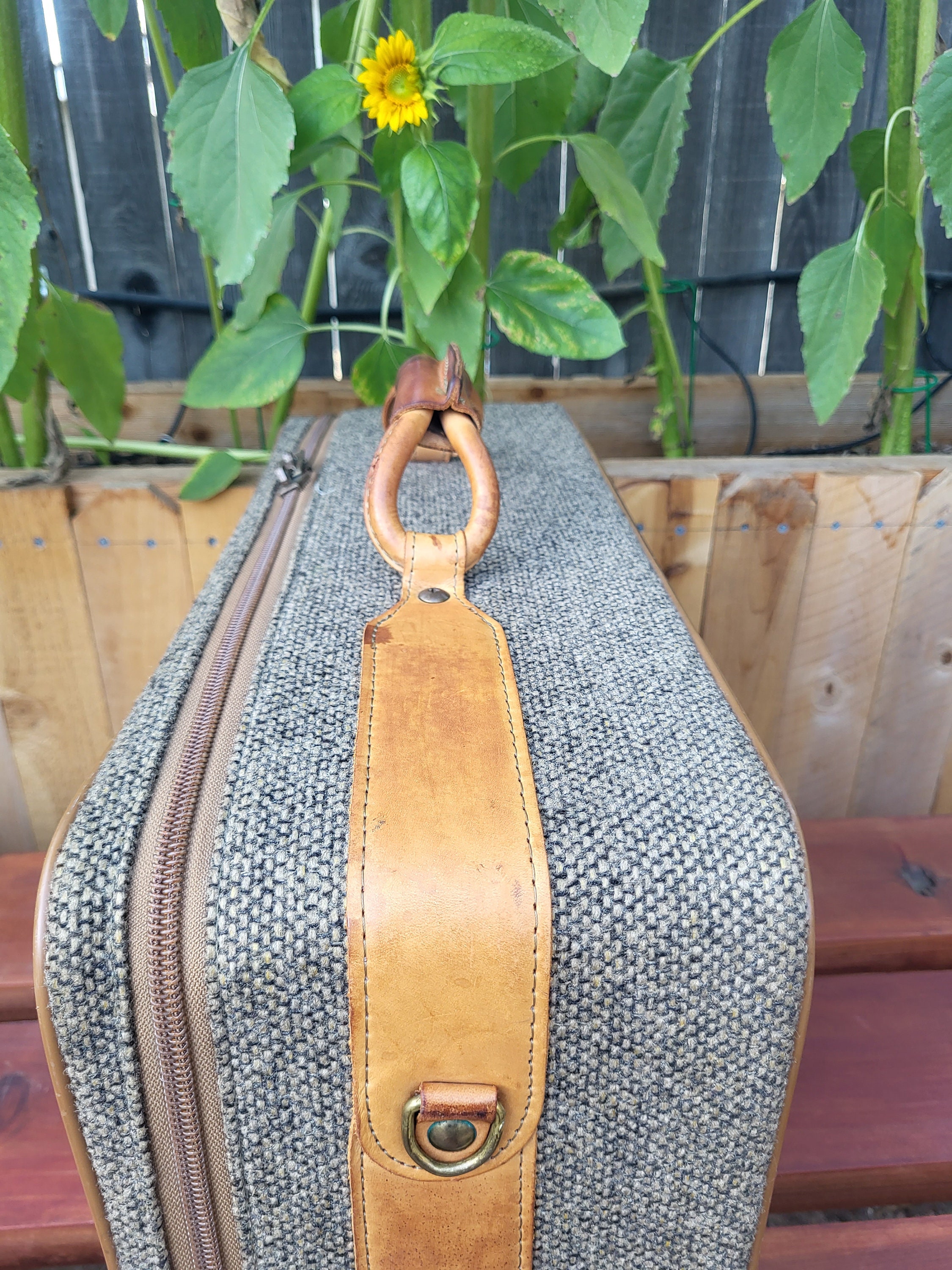 Vintage Hartmann Tweed and Leather Suitcase, Retro Travel - Etsy