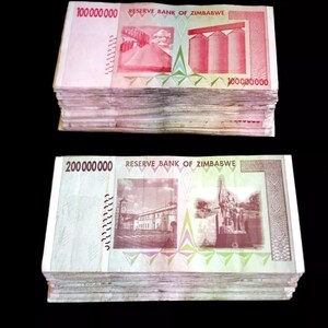 200 Zimbabwe Banknotes- 100 Ea. 100 / 200 Million Dollar - AA 2008 ...