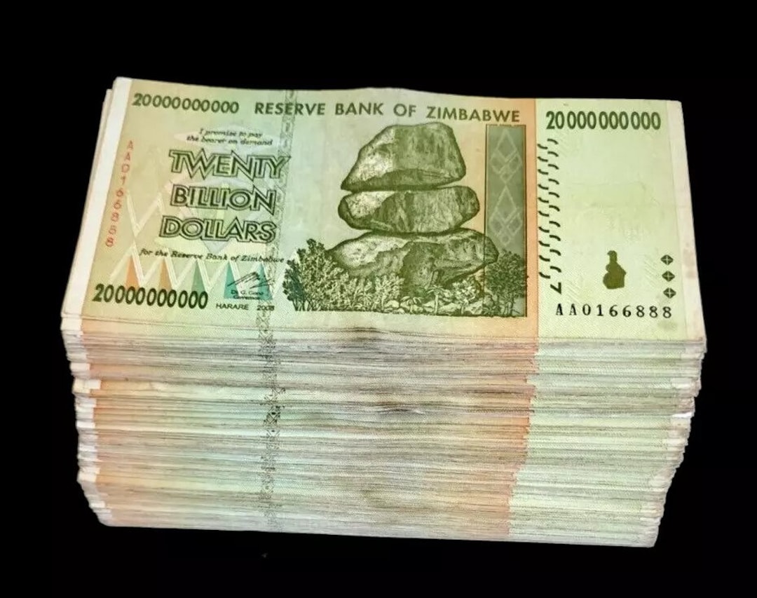 250 Pcs X Zimbabwe 20 Billion Dollar Banknotes- Paper Money Currency ...
