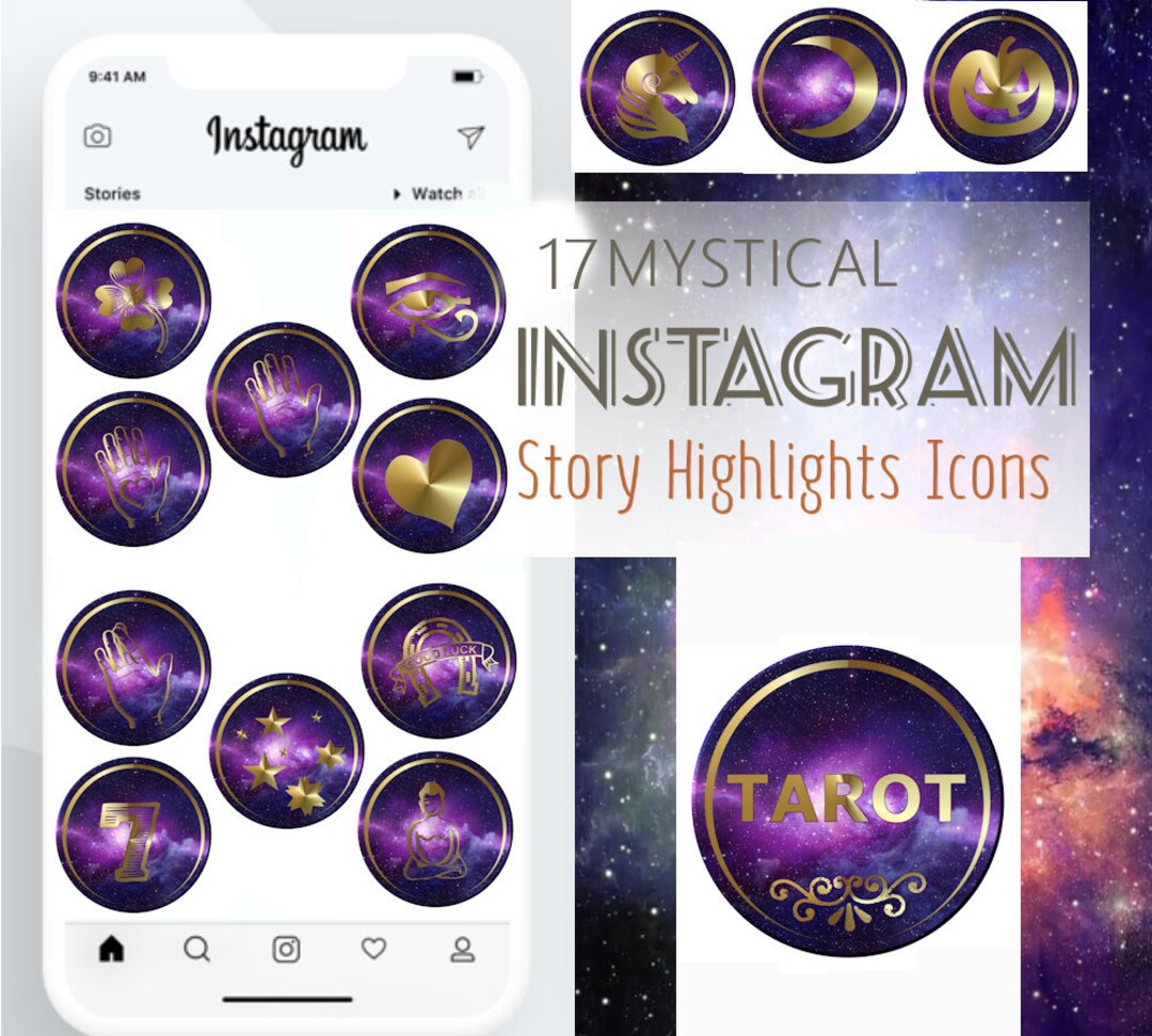 17 Mystical Spiritual Tarot Instagram Story Highlight Covers Purple ...